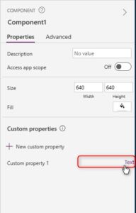 Power Apps- Where is the Delete Custom Property in components?