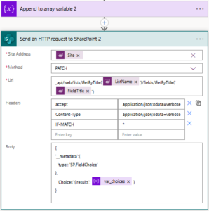 Power Apps/ Automate - Add choice on SharePoint column field using Canvas App