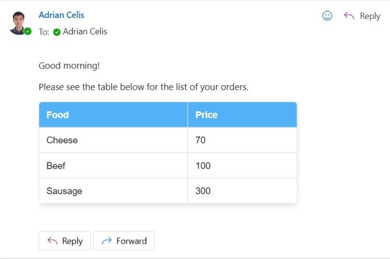 Power Automate - Send an email with a table